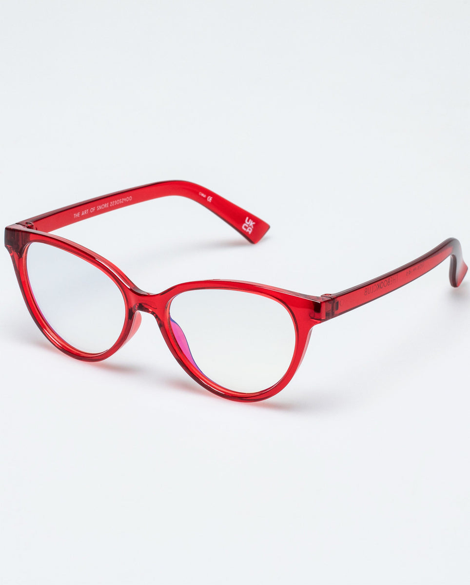The Book Club "The Art Of Snore" Blue Light Reading Glasses - Cherry ...